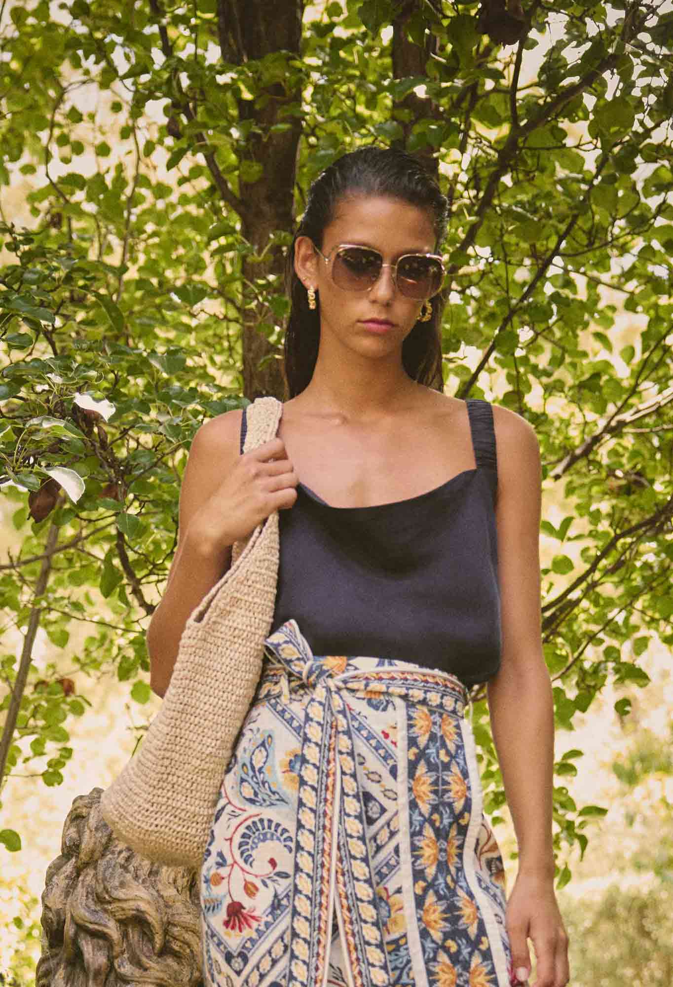 ONCE WAS Delray Reversible Cupro Cami lapis